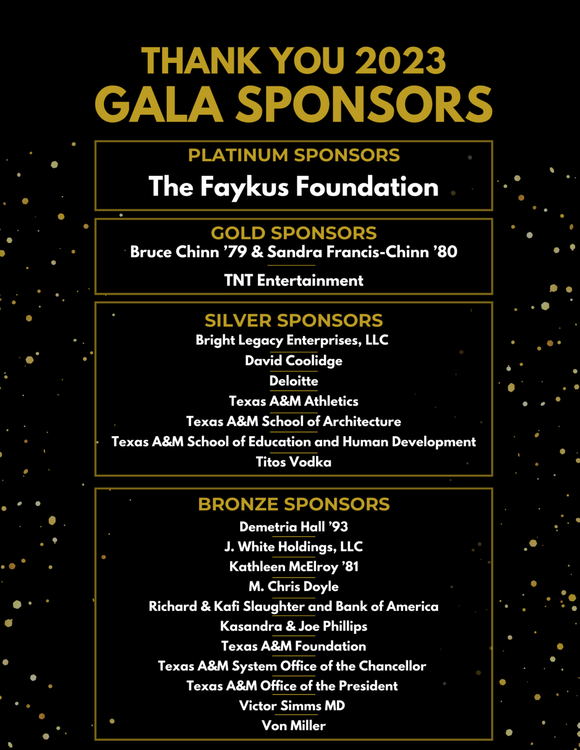 Sponsorships • Aggie Impact Gala • Texas A&M BFSN